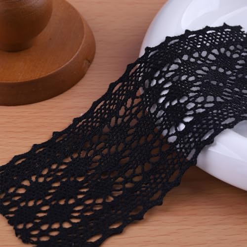 Amazon.com: Yachirobi 3 inch lace Trim, 5 Yards Long Black lace Ribbon ...