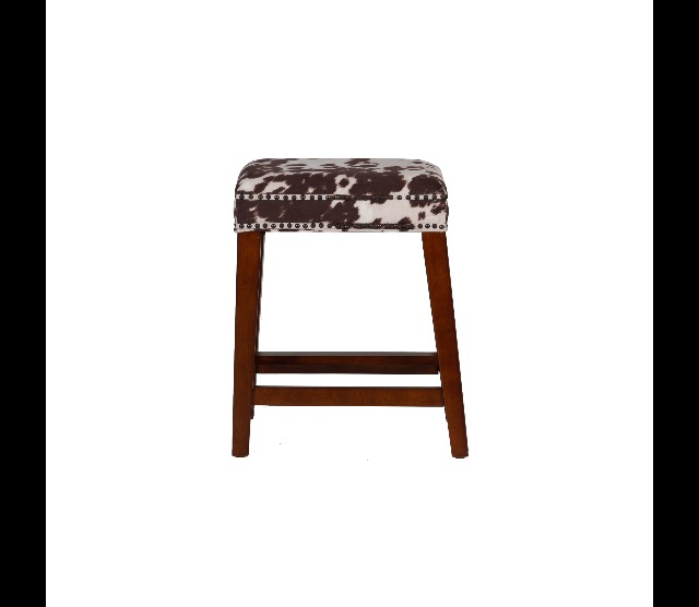 Watch Harlow Brown Cow Print Backless Counter Stool by Linon on Amazon Live