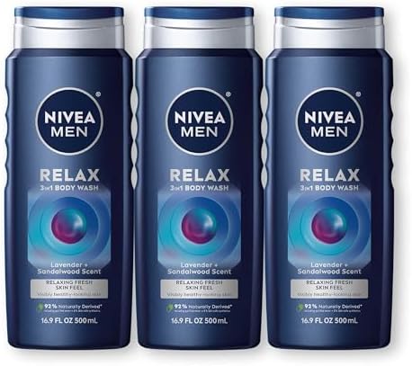 Amazon.com : Nivea Men Relax 3-in-1 Body Wash, Lavender and Sandalwood ...