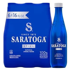 Amazon.com : Saratoga Spring Water Bottles, 6 Pack - Still Bottled Water with Naturally ...
