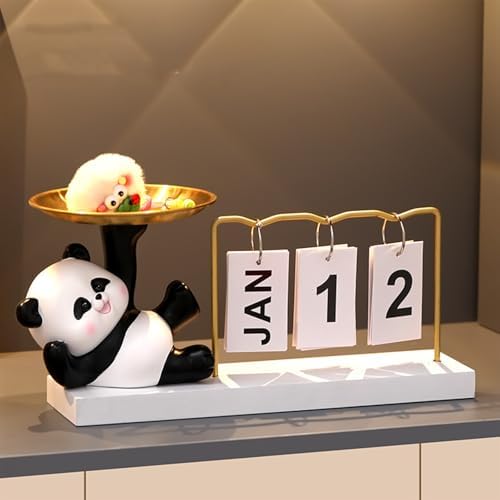 Amazon.com : Flip Calendar for Desk, Cute Resin Panda Metal Perpetual ...