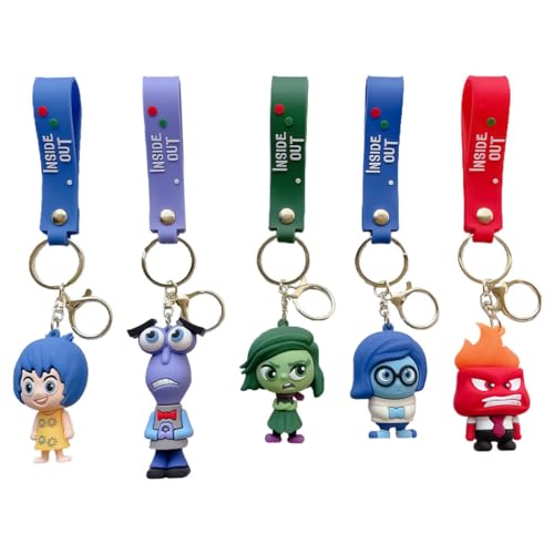 5Pcs Inside Out Party Favors Keychains Cartoon Movie Birthday Party ...