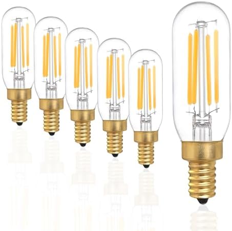 XIAOKALAMI T25/T6 LED Filament Candelabra Bulb, E12 Base, Dimmable, 40W ...