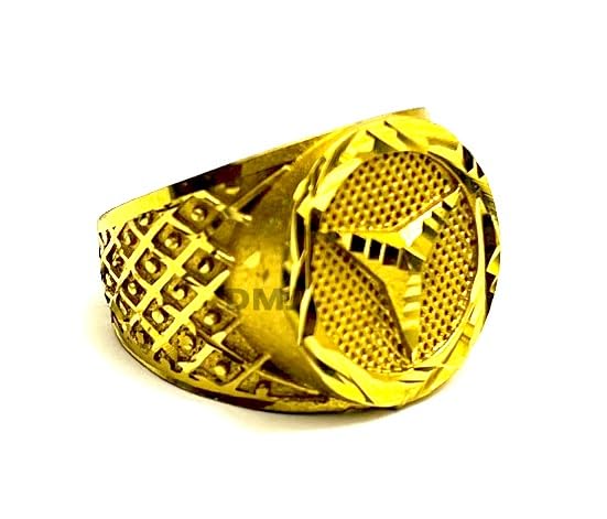 Buy DMJ Premium Heavy Mercedes Gold Look Finely Detailed Handmade Ring ...