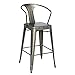 Amazon.com: Chintaly Imports 8020 Galvanized Steel Bar Stool with 4 ...