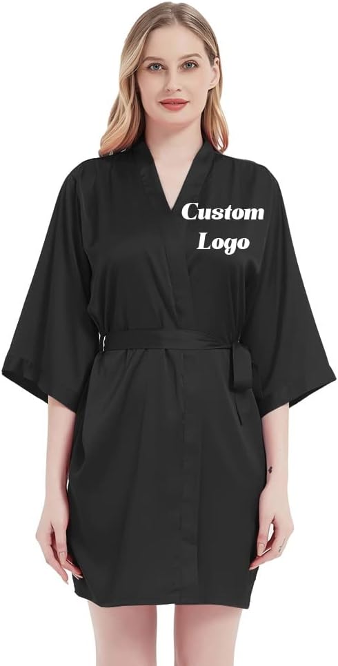 TopTie Custom Embriodered Silk Satin Robe for Womens SPA Birthday Party ...
