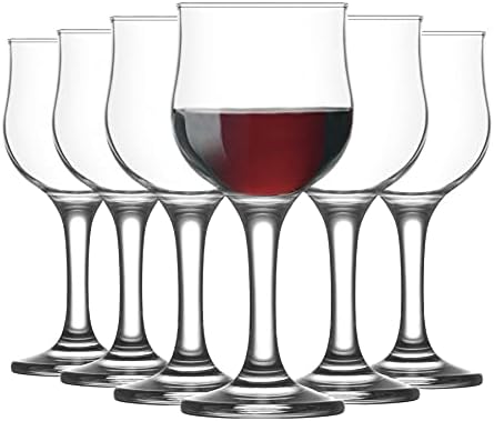 LAV 12x Clear 295ml Lal White Wine Glasses - Small Glass Red Rose Long Stem Cocktail Party ...