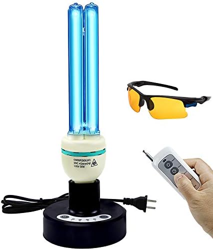 185nm Lamp Light Remote Control Timer 15/30/60 Minutes with Ozone 110V ...