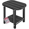 Amazon.com : LZRS 2-Tier Patio Side Table, Heavy Duty HDPE Outdoor End ...