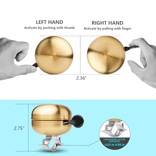 Snapklik.com : Classic Brass Bike Bell - Vintage-Style Golden Bicycle ...