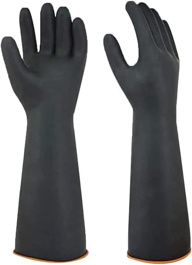 UCI KONIG Extra Thick Black Heavyweight Natural Rubber Gauntlets Gloves ...