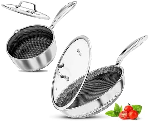 Stainless Steel Cookware Pan Sets – Non-Stick, GREBLON® Ceramic ...