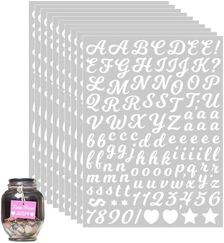 Amazon.com: 10 Sheet Cursive 1/2 Inch Small Letter Stickers, 1180Pcs 0. ...