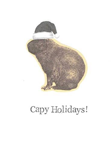 Amazon.com: Capy Holiday Funny Christmas Card Happy Weird Capybara ...