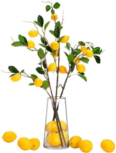 Amazon.com: BigOtters Artificial Lemons, 3.7" x 2.5" Big Size Vivid ...