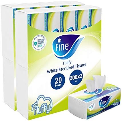 Fine Fluffy Sterilized Soft Absorbent Facial Tissues Paper Box 200x2ply ...