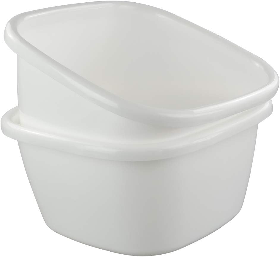 Amazon.com: Ggbin 18 Quart Plastic Dish Pans, 13.58" x 13.58" x 7", 2 ...