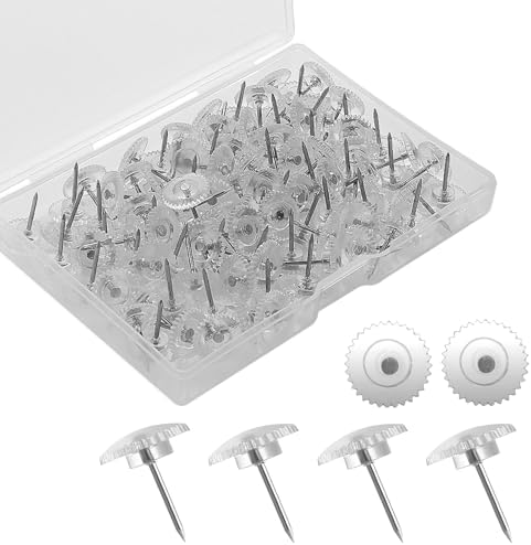 Amazon.com: Clear Push Pins, 100 PCS Clear Plastic Head Thumb Tacks ...
