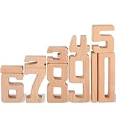 Amazon.com: Lasoba Wooden Number Building Blocks, Large Digit Blocks 1 ...