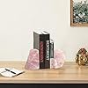 Amazon.com: MOGEMT Rose Quartz Bookends Pink Crystal Decorative Book ...