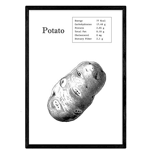 Nacnic Potato Poster Sheets of fruits and vegetables in English. A3 ...