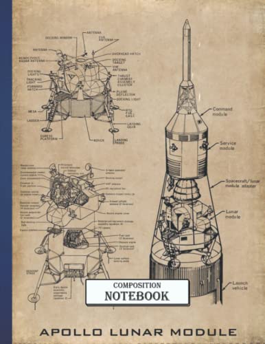 『Composition Notebook Apollo lunar module 9 Home and College Size 8 ...