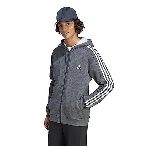 adidas Men's Essentials 3-Stripes Fleece Full-Zip Hoodie - MANY COLORS ...