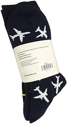 Amazon.com: Set of 3-Pairs, Aviation-Themed Premium Crew Socks ...