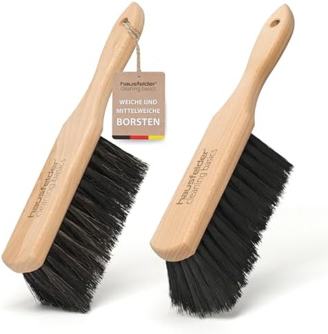 Hausfelder Handfeger 2er Set, Handbesen aus Holz, weiche Borsten, 2 ...