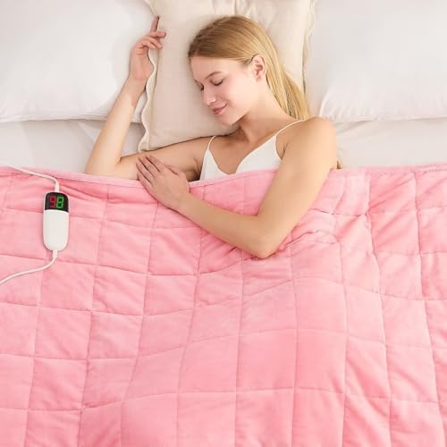 Amazon.com: CYMULA Heated Weighted Blanket for Adults, Weighted Heated ...