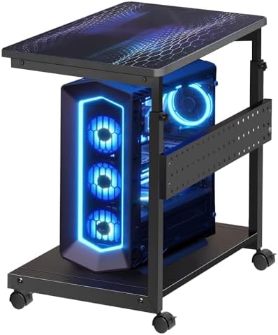 RayLove Height Adjustable Computer Tower Stand, 2-Tier Heavy Duty ...