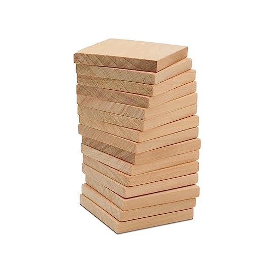 Pravi-Wood Tiles, 2 x 2 Inch, Blank Wood Squares for Crafts, Wood ...