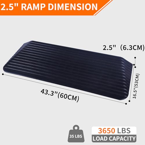 Snapklik.com : 2.5 Rise Threshold Ramp Wheelchair Ramp Rubber Curb Ramp ...