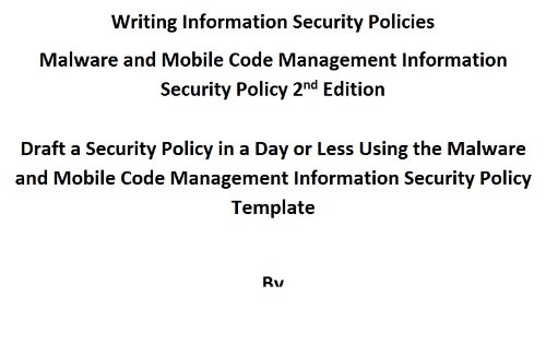 Amazon.com: Malware and Mobile Code Management Policy, 2nd Edition ...
