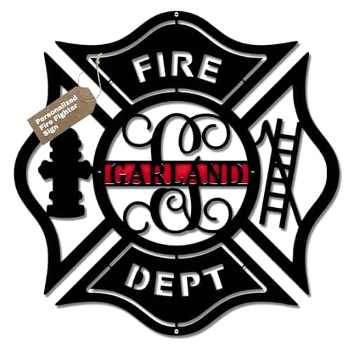 Amazon.com: HouseSensationsArt Personalized firefighter sign for ...