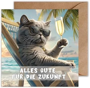 WBdesignz Lustige Abschiedskarte Ruhestand Karte Rente - Katze am ...
