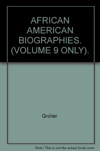 AFRICAN AMERICAN BIOGRAPHIES. (VOLUME 9 ONLY).: Grolier.: 9780717260997 ...
