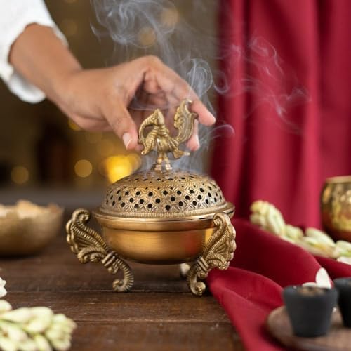RITUALISTIC Sanchi Brass Loban Lamp | Dhoop Holder | Incense Burner for ...