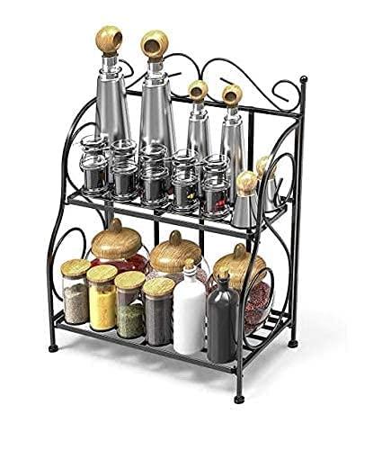 GIFT WOOD CENTER Wrought Iron Kitchen Rack Shelf for organizing Kitchen ...