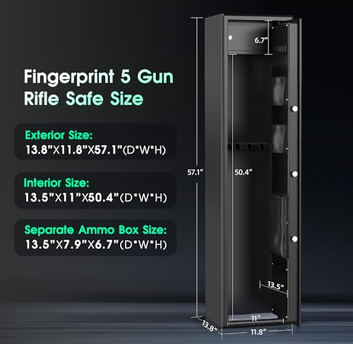 Snapklik.com : AEGIS Biometric Rifle Safe, Quick Access 5 Gun ...