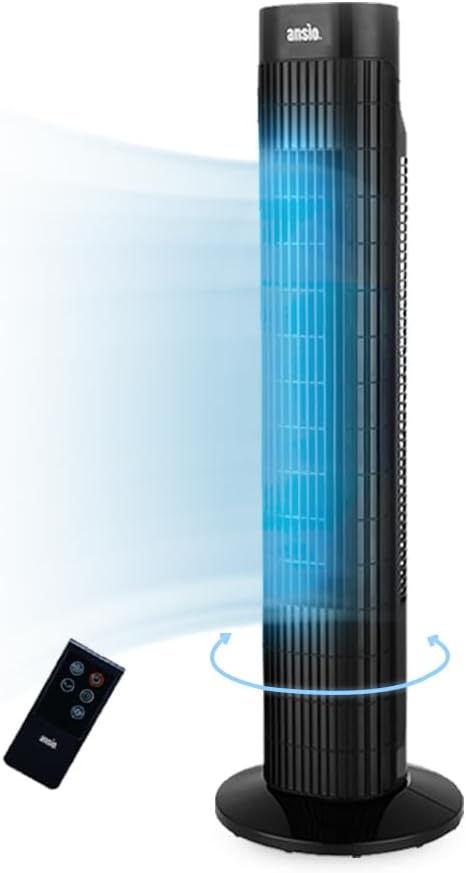 Dreo 28dB Silent Tower Fan, 7.3m/s Velocity Electric Cooling Fan with ...
