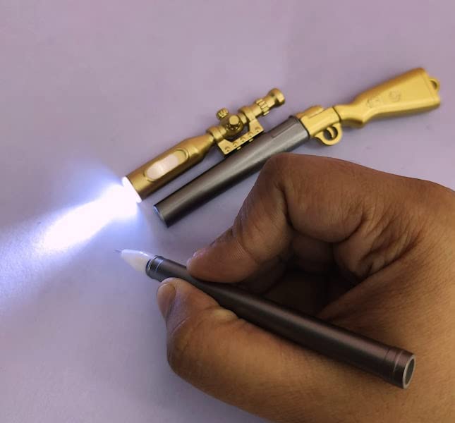 TERA 13 Pen for Kids (2 Pcs) - Gun and Gel Stylish LED Pen for School ...