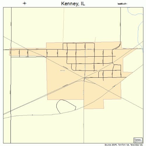 Large Street & Road Map of Kenney, Illinois IL - Printed poster size ...