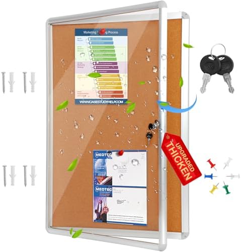 Amazon.com : 5' x 3' Enclosed Bulletin Board with Sliding Glass Doors ...