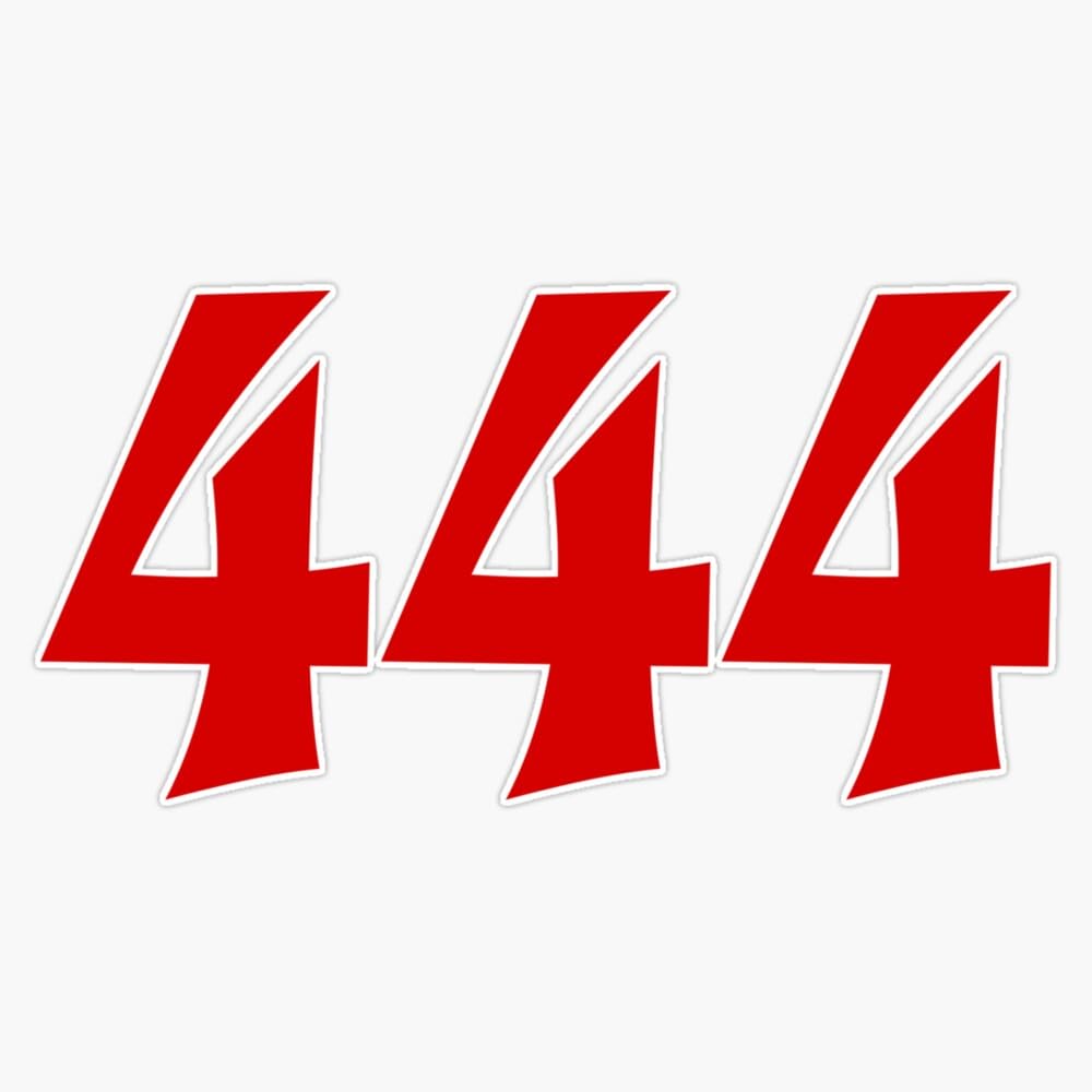 444 Angel Number Red Sticker Vinyl Waterproof Sticker Decal Car Laptop ...