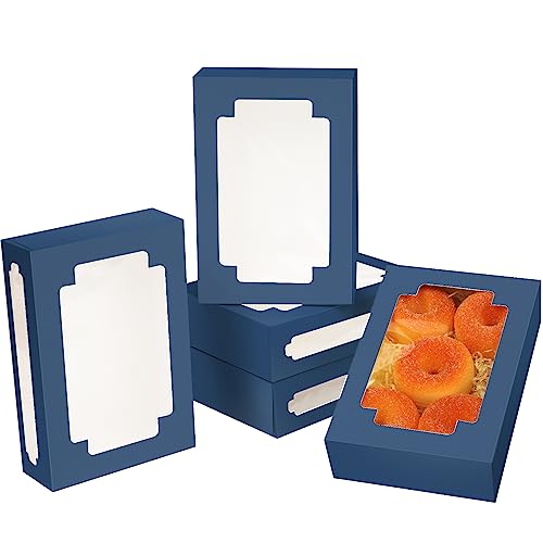 Snapklik.com : Qiqee Blackish Blue Cookie Boxes For Gift Giving 8x53x2 ...