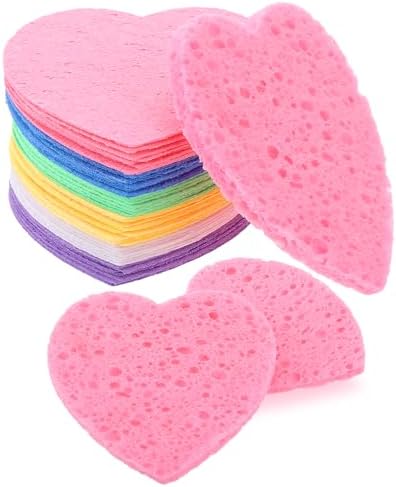 Amazon.com : 60 Pcs Compressed Sponges Facial Heart Face Sponges for ...