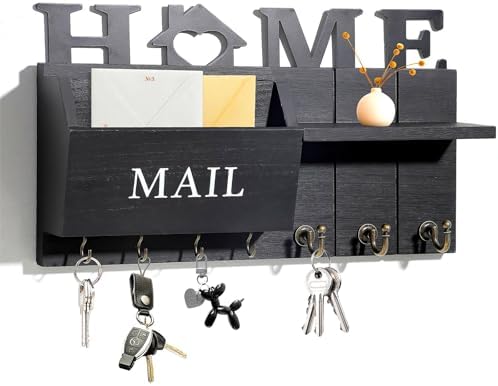 Amazon.com: Dntorx Key Holder for Wall, Mail Organizer Wall Mounted ...