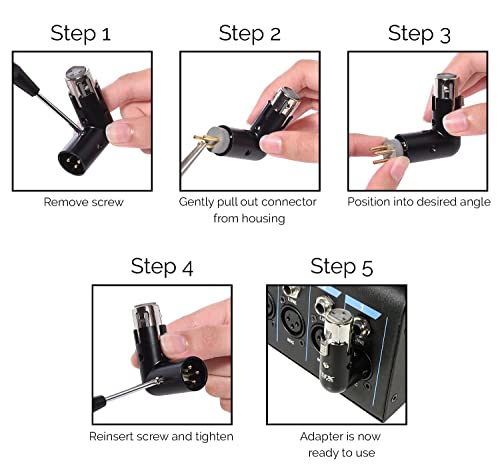 Snapklik.com : LyxPro XLR Angle Adapter Dual Male And Female Can Be ...