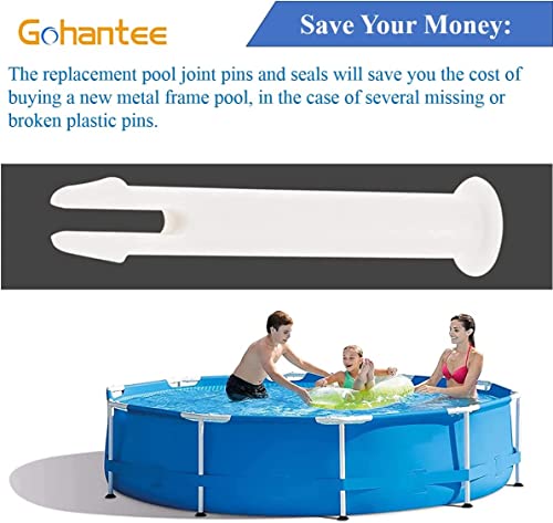 gohantee 12 Pcs Plastic Pool Joint Pins with Seals Replacement Parts ...